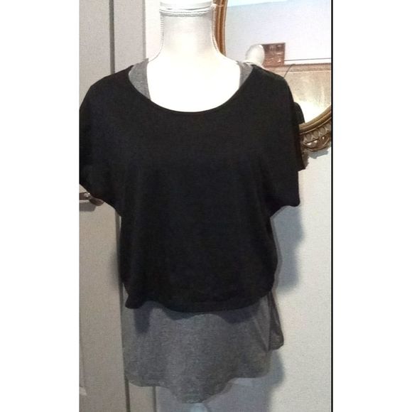 Avia | Tops | Avia Black Gray Layered Workout Top | Poshmark